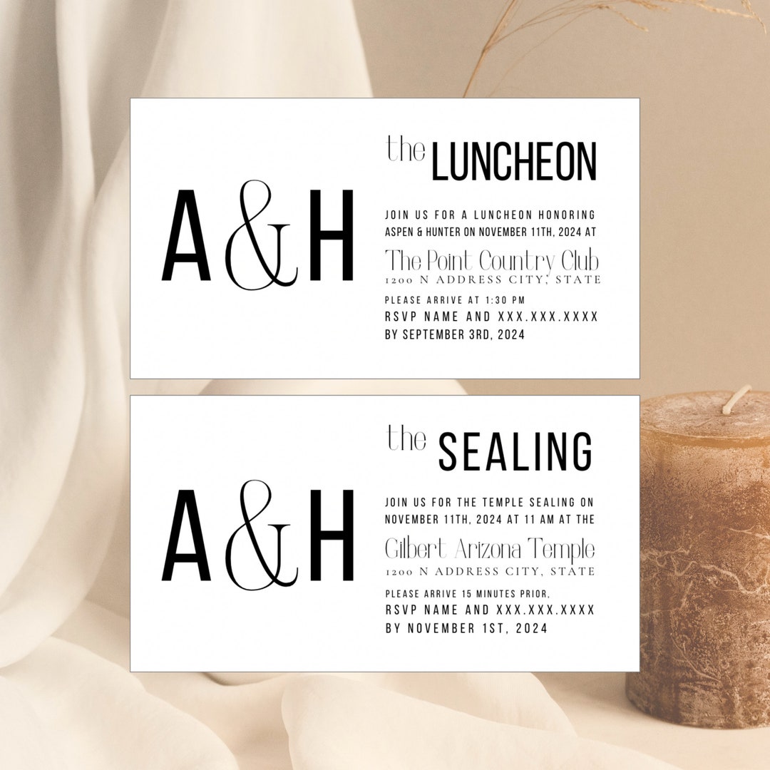 LDS Wedding Invitation Insert Cards - Etsy