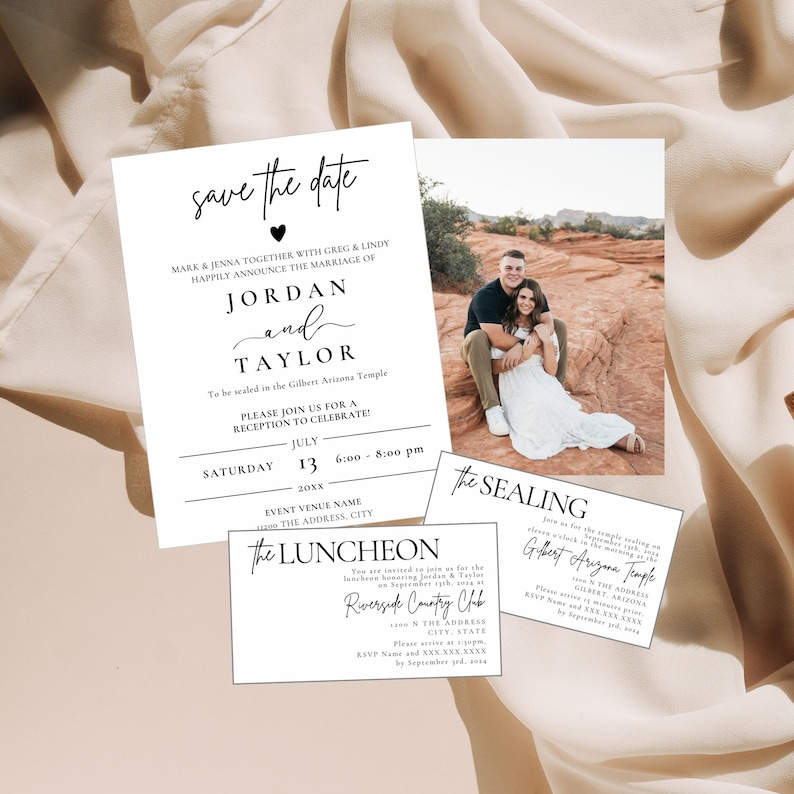 LDS Wedding Invitation Bundle - Etsy