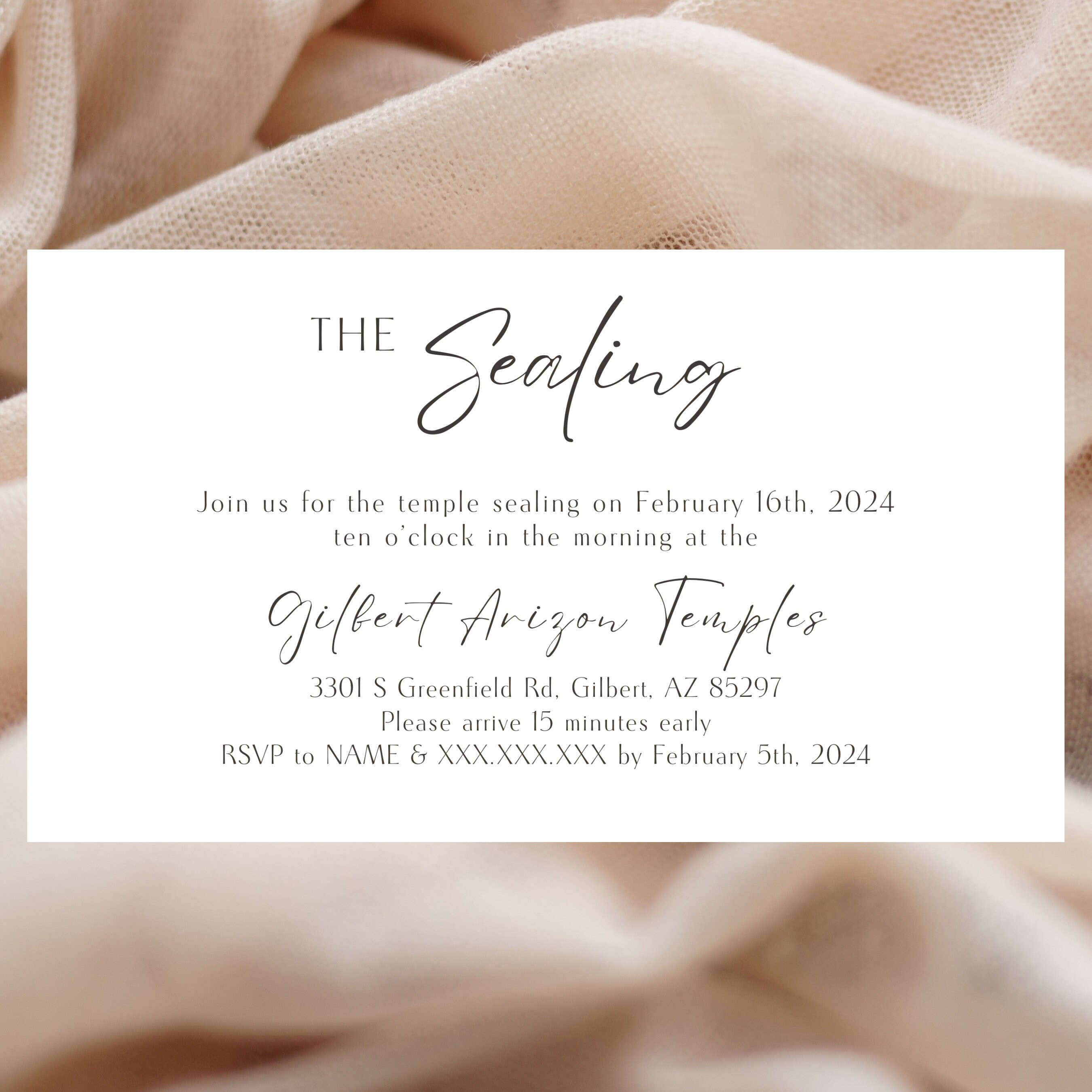 LDS Wedding Invitation Insert Cards - Etsy