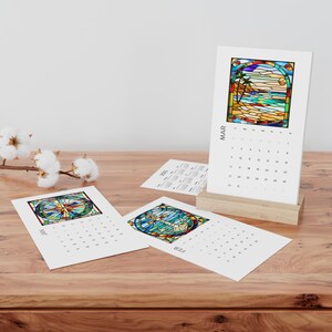 Nautical 2025 Desktop Coastal Calendar With Stainedglass Designs ...