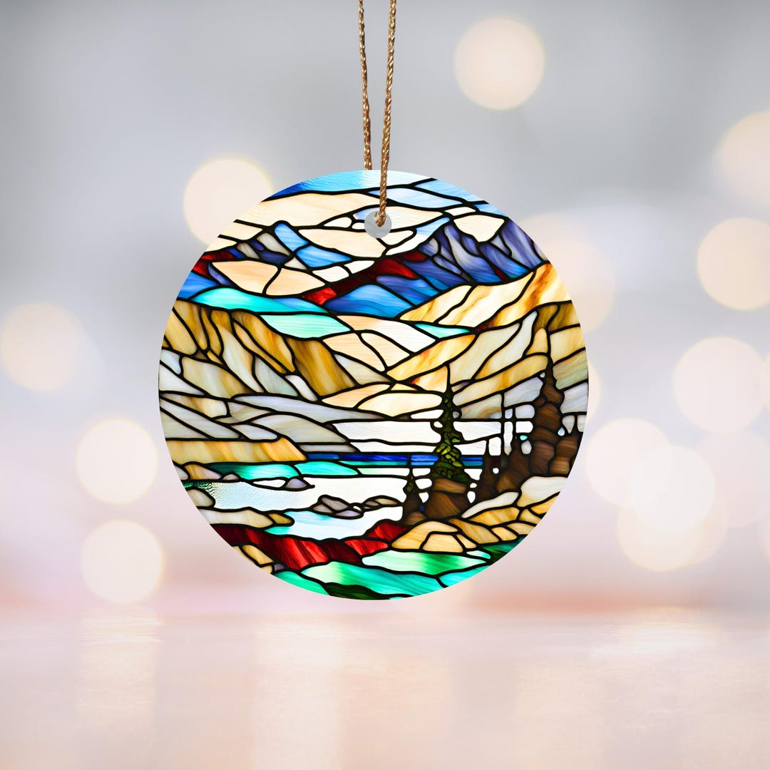 Alaskan Wilderness Stained-glass Motif - Ceramic Ornament, Nature ...