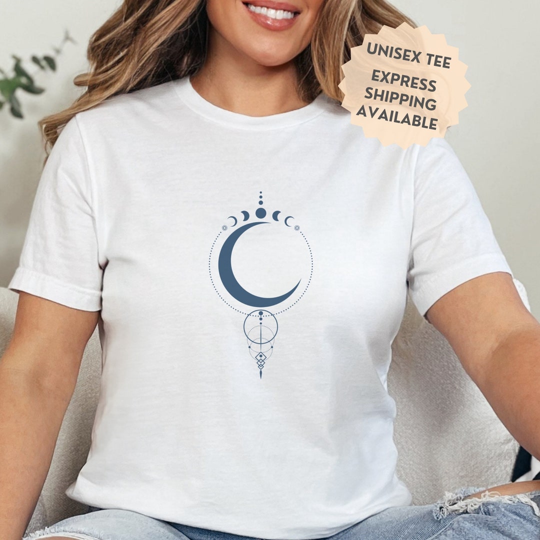 Solar Eclipse Shirt, Mystical Moon Phases Tshirt, Sacred Geometry ...