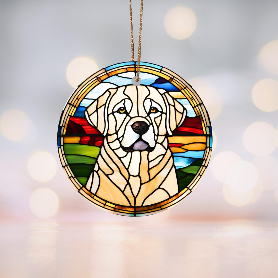 Labrador Retriever Stained-glass Motif Ceramic Ornament Dog Lover Decor ...