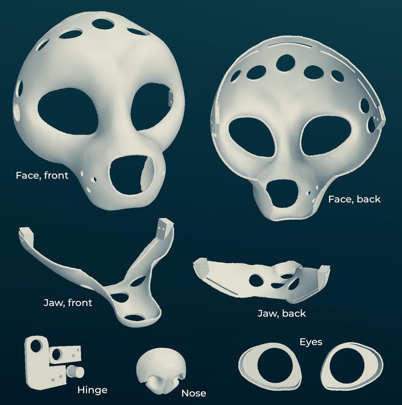 Hyena Base STL With Hinged Movable Jaw, in Toony Kemono Style [instant ...