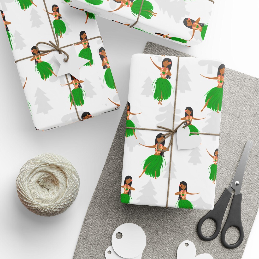 Hawaii Hula Girl Christmas Wrapping Paper - Etsy