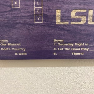 LSU Tigers Decoration, LSU Crossword Themed Picture for Wall Hanging ...