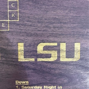 LSU Tigers Decoration, LSU Crossword Themed Picture for Wall Hanging ...