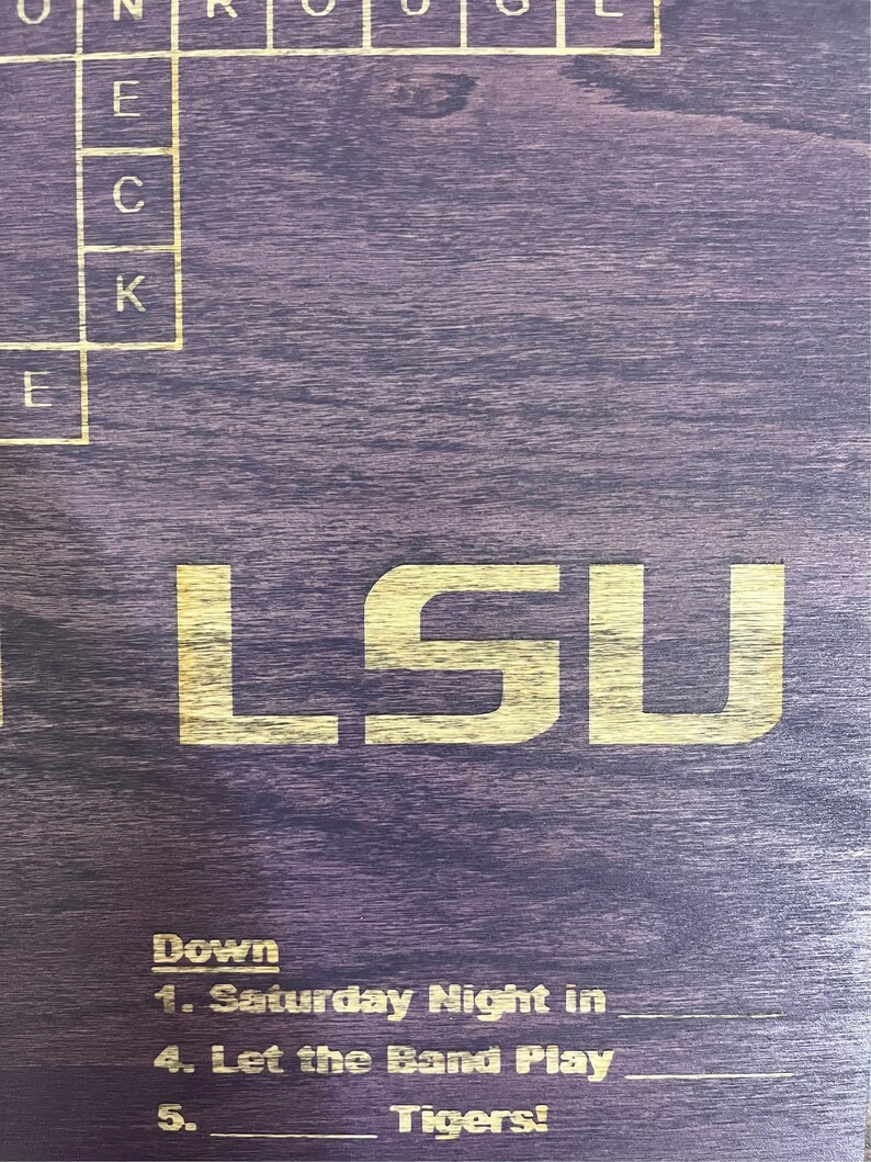 LSU Tigers Decoration, LSU Crossword Themed Picture for Wall Hanging ...