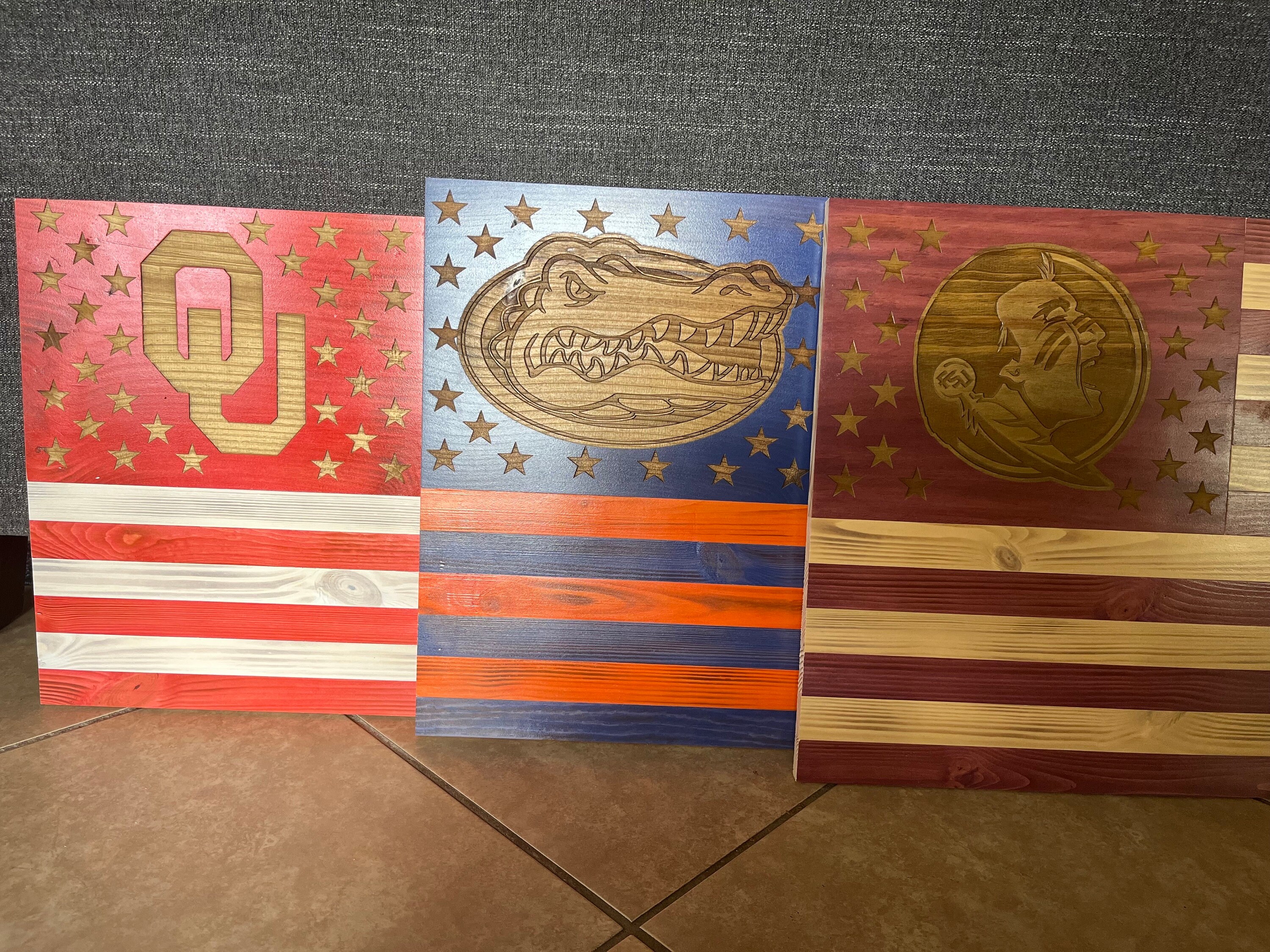 Custom Wood Flag With Engraved Logo Large 30x16 - Etsy