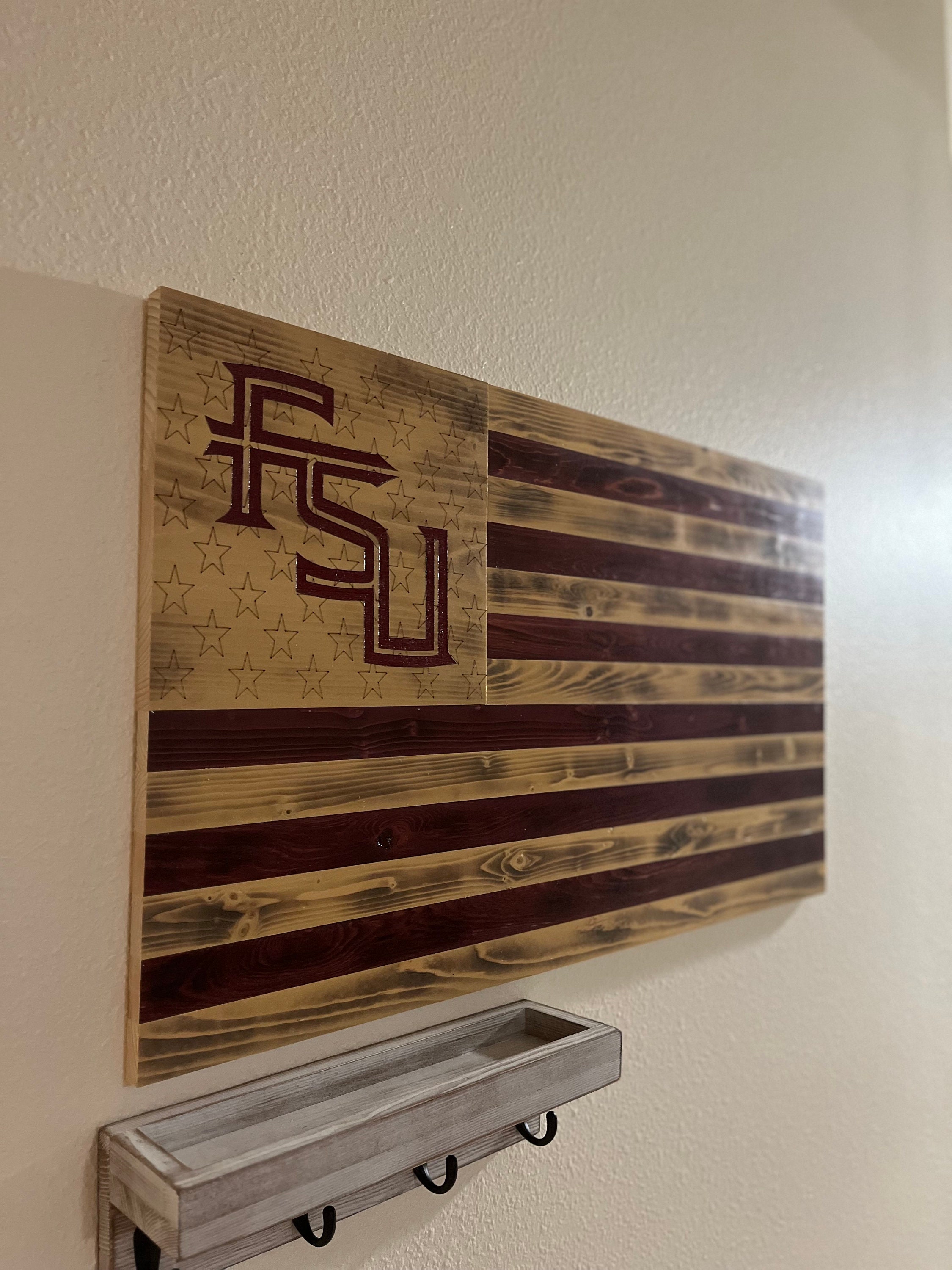 Florida State Seminoles Wood USA Flag - Etsy
