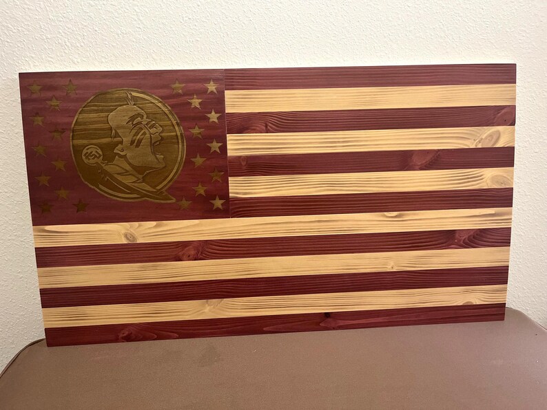 Florida State Seminoles Wood USA Flag - Etsy