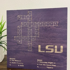 LSU Tigers Decoration, LSU Crossword Themed Picture for Wall Hanging ...