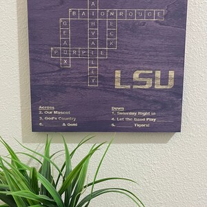 LSU Tigers Decoration, LSU Crossword Themed Picture for Wall Hanging ...
