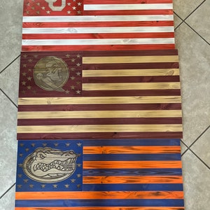 Custom Wood Flag With Engraved Logo Large 30x16 - Etsy