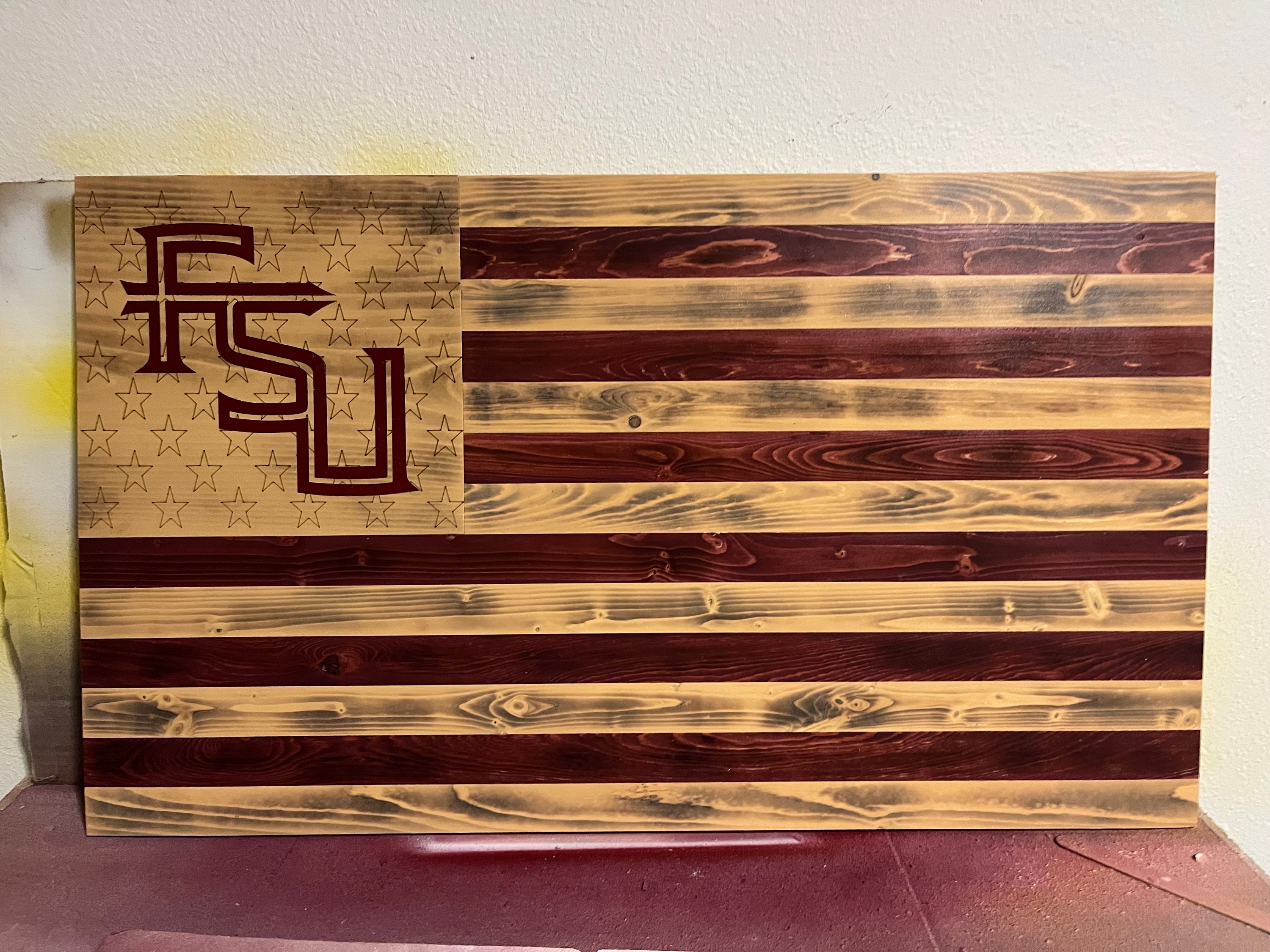 Florida State Seminoles Wood USA Flag - Etsy