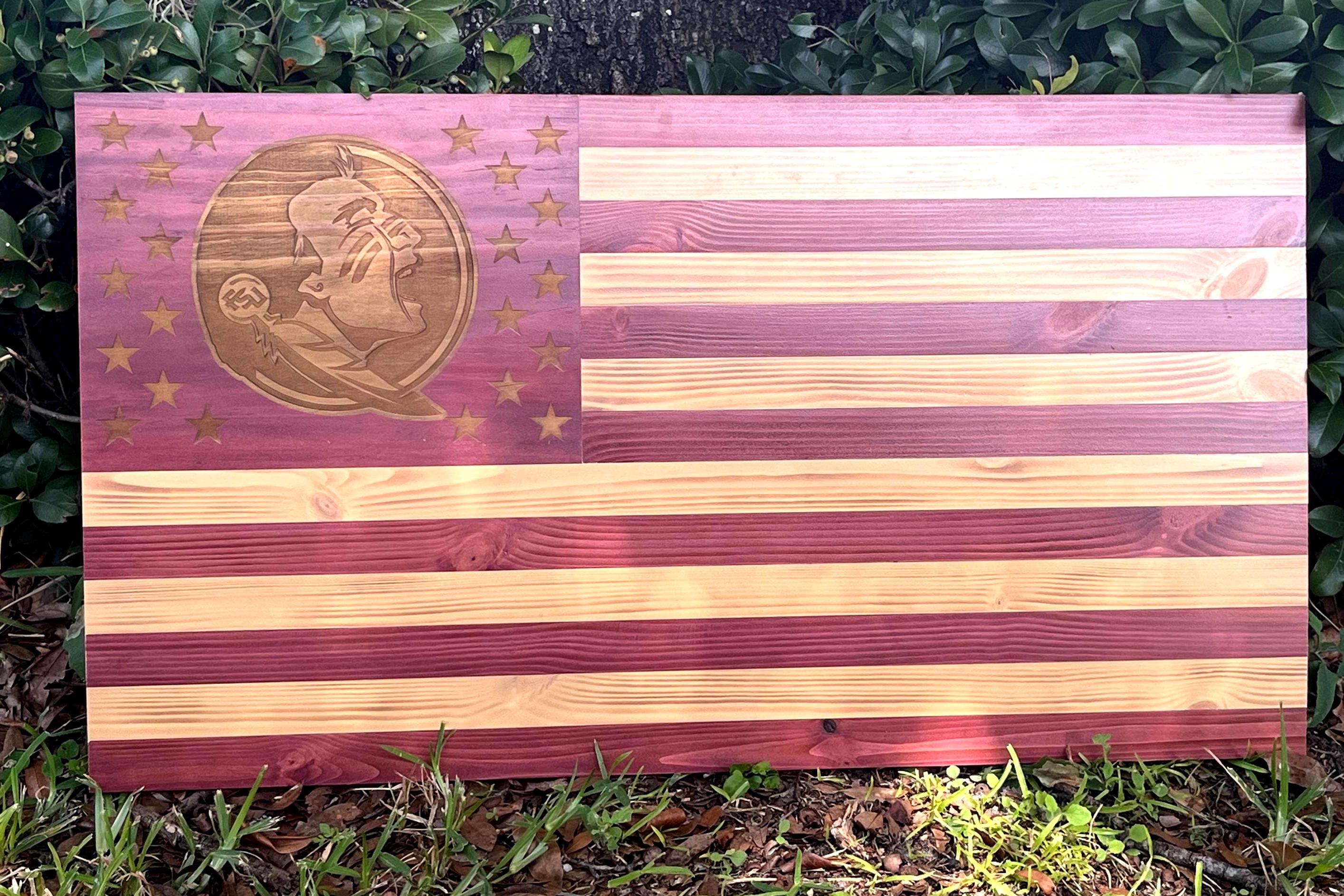 Florida State Seminoles Wood USA Flag - Etsy