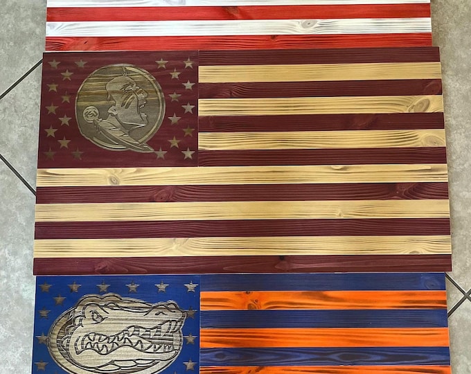 Custom Wood Flag With Engraved Logo - Large (30”x16”) - Etsy