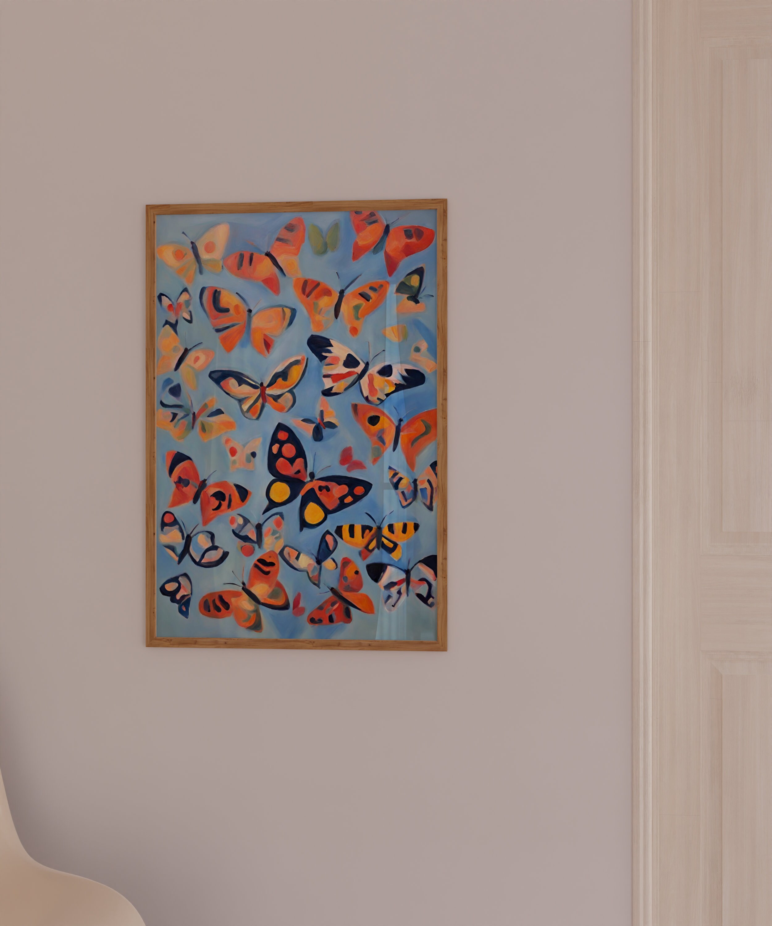 Blue Butterfly Print | Digital Download | Vintage Artwork | Trendy ...