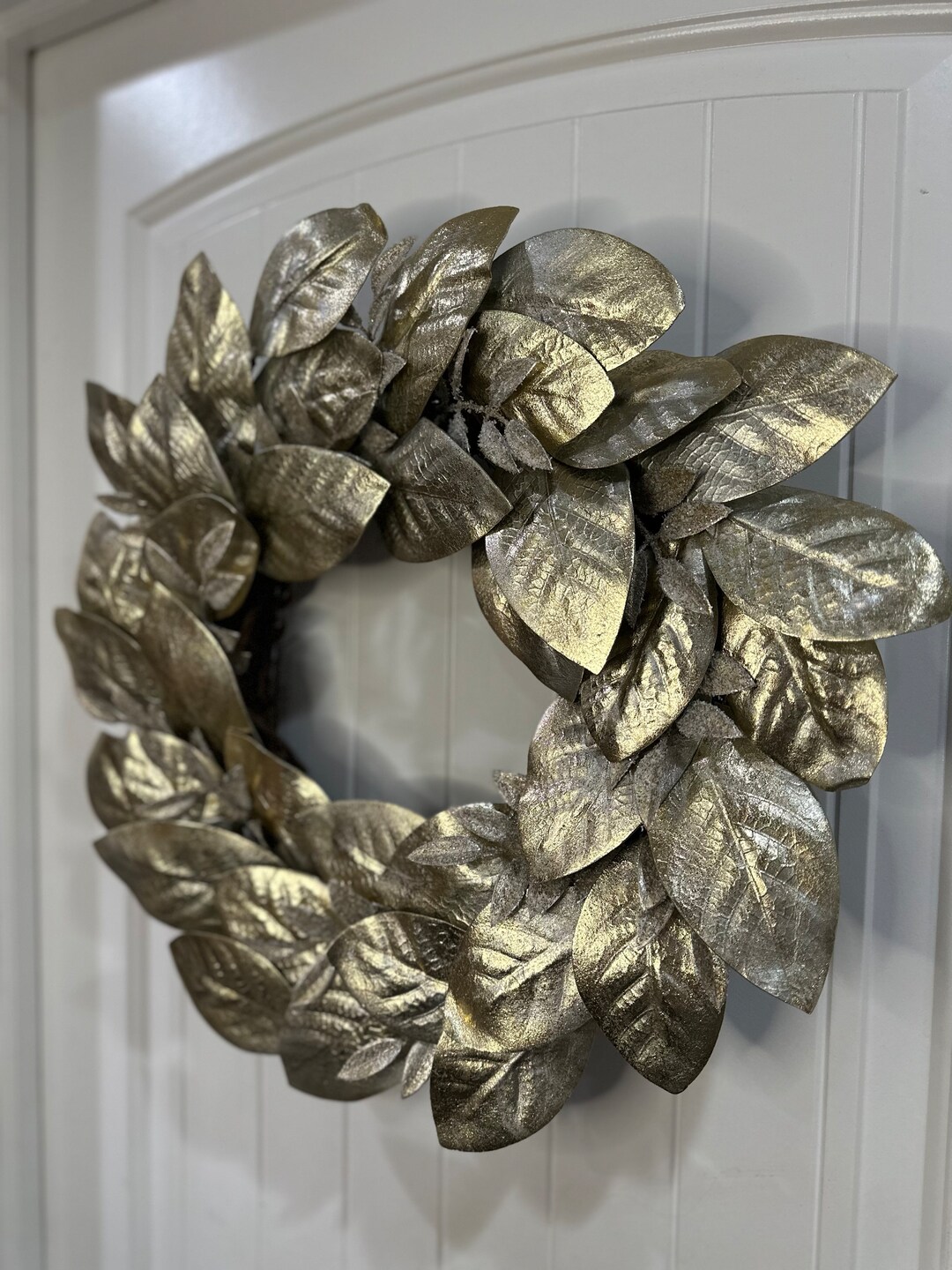 Gold Magnolia Wreath, Wedding Wreath, Wedding Decor, Magnolia Wreath ...