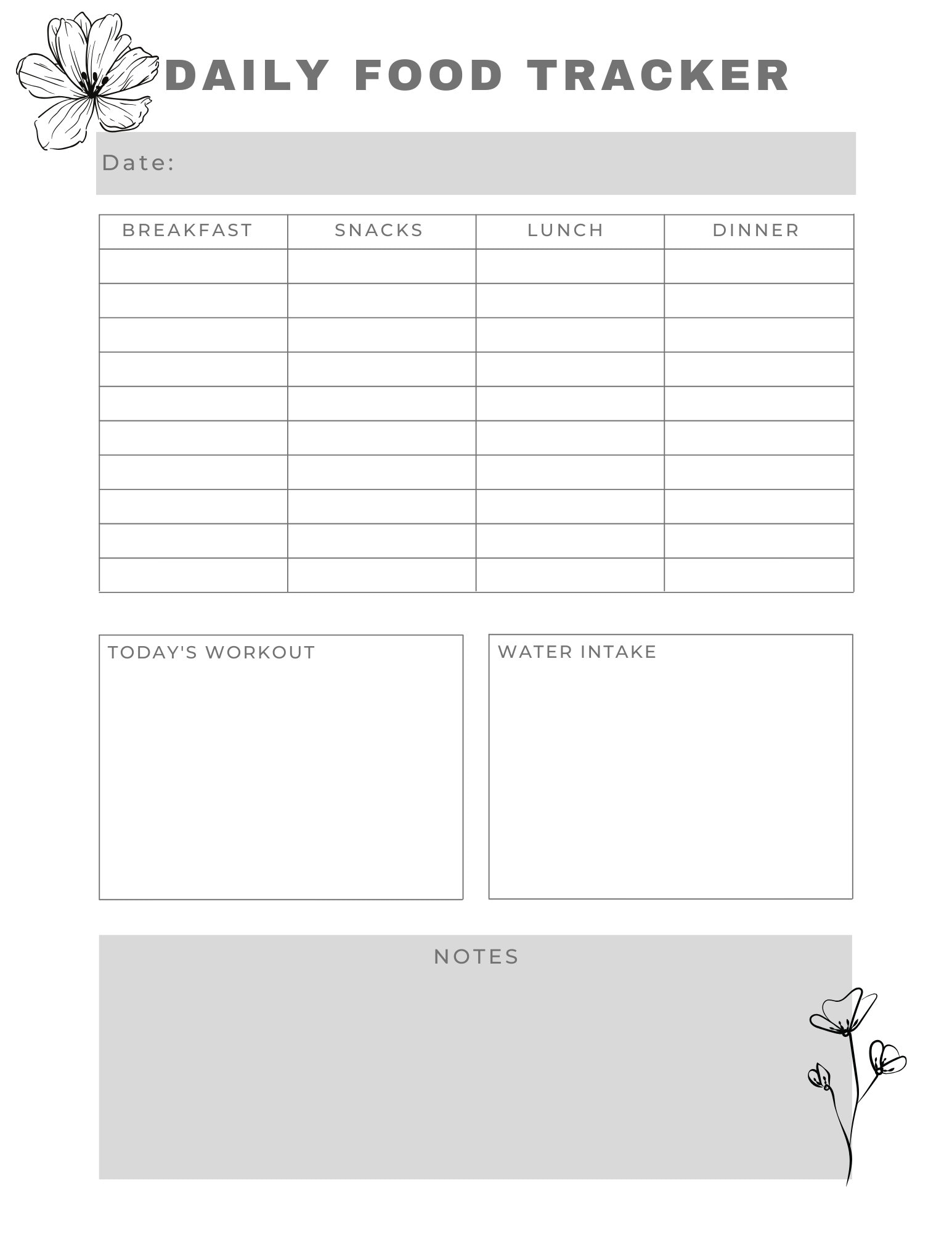 Digital Download Daily Tracker, Printable - Etsy