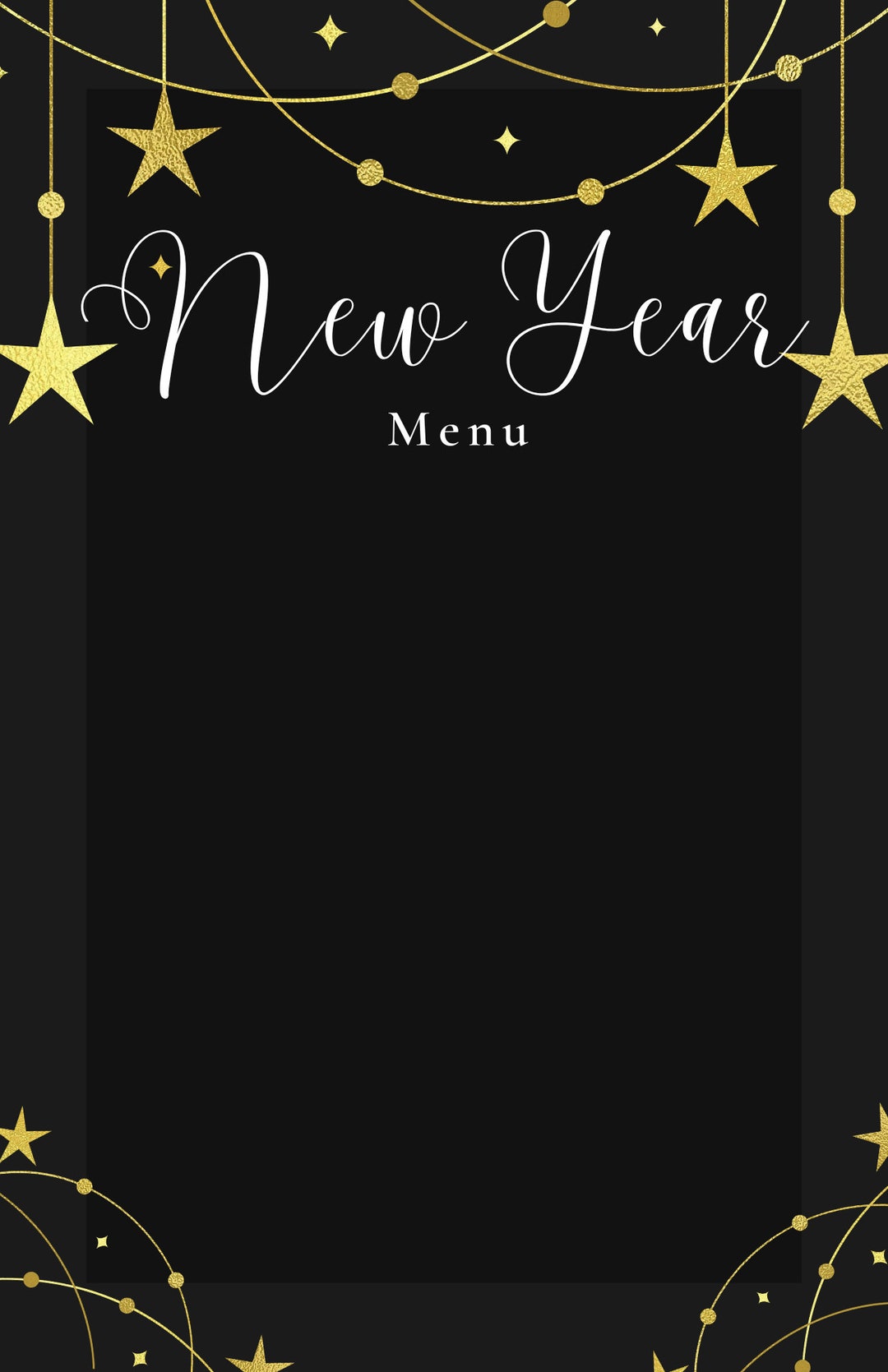 New Years Menu Digital Download - Etsy