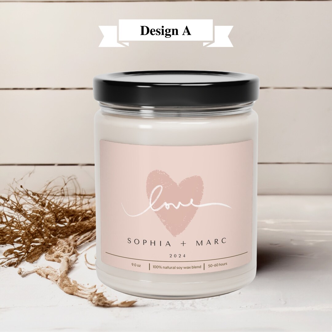Personalized Anniversary Candle Custom Couple Candle Personalized ...