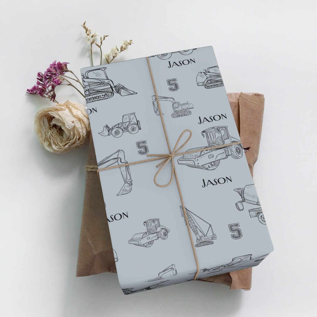 Personalized Birthday Wrapping Paper Boys Custom Name Birthday Giftwrap ...