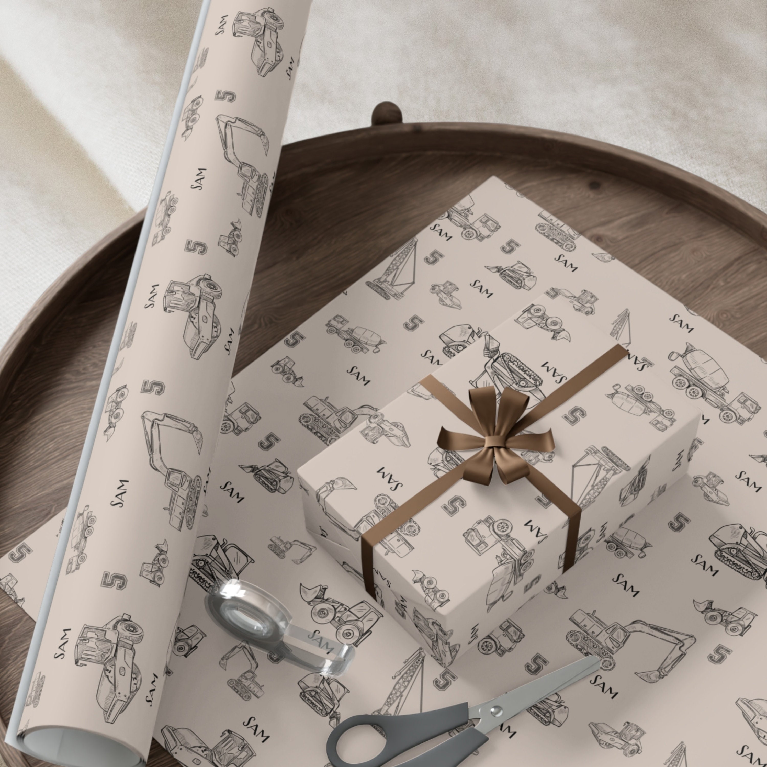 Personalized Birthday Wrapping Paper Boys Custom Name Birthday Giftwrap ...