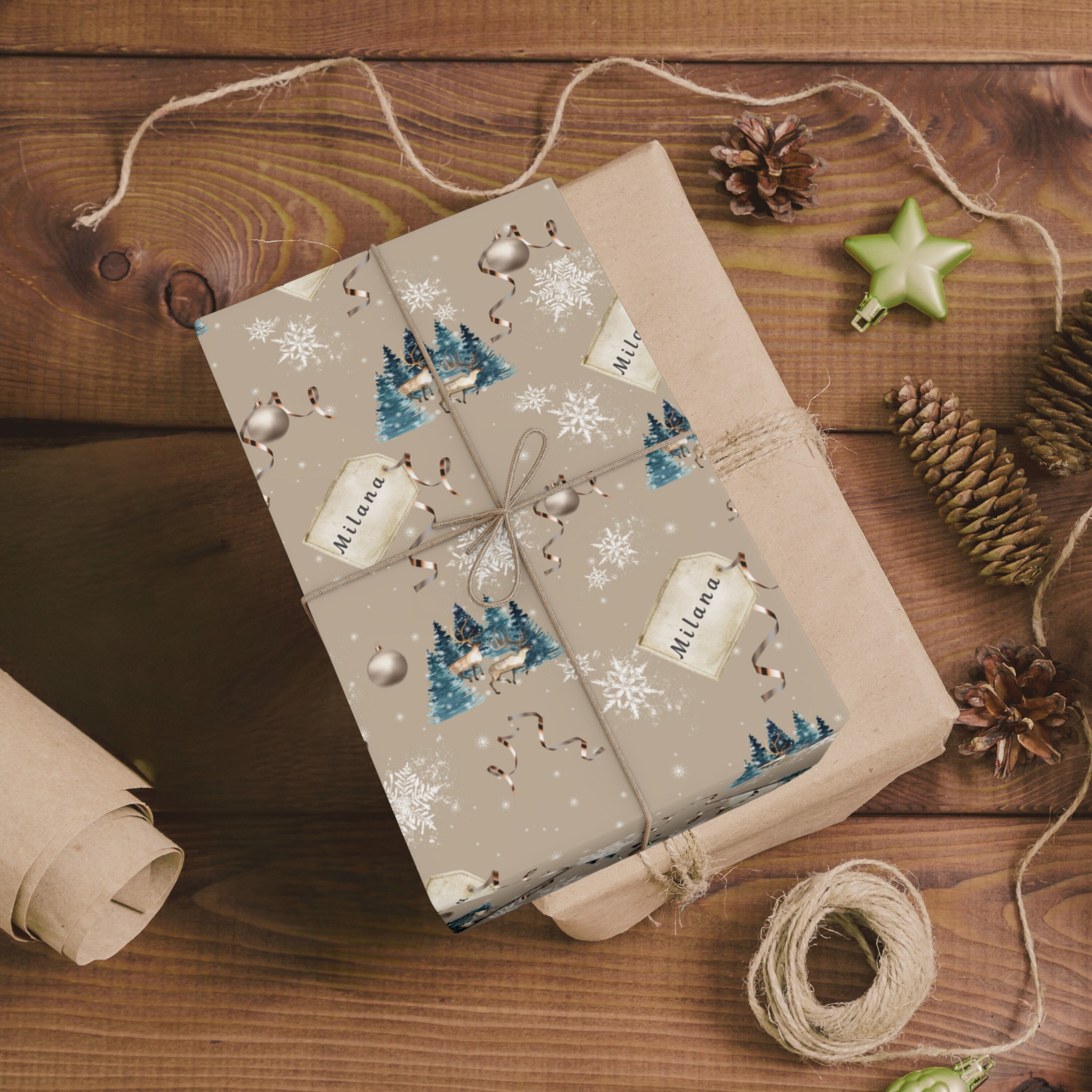 Personalized Christmas Wrapping Paper Custom Name Wrapping - Etsy