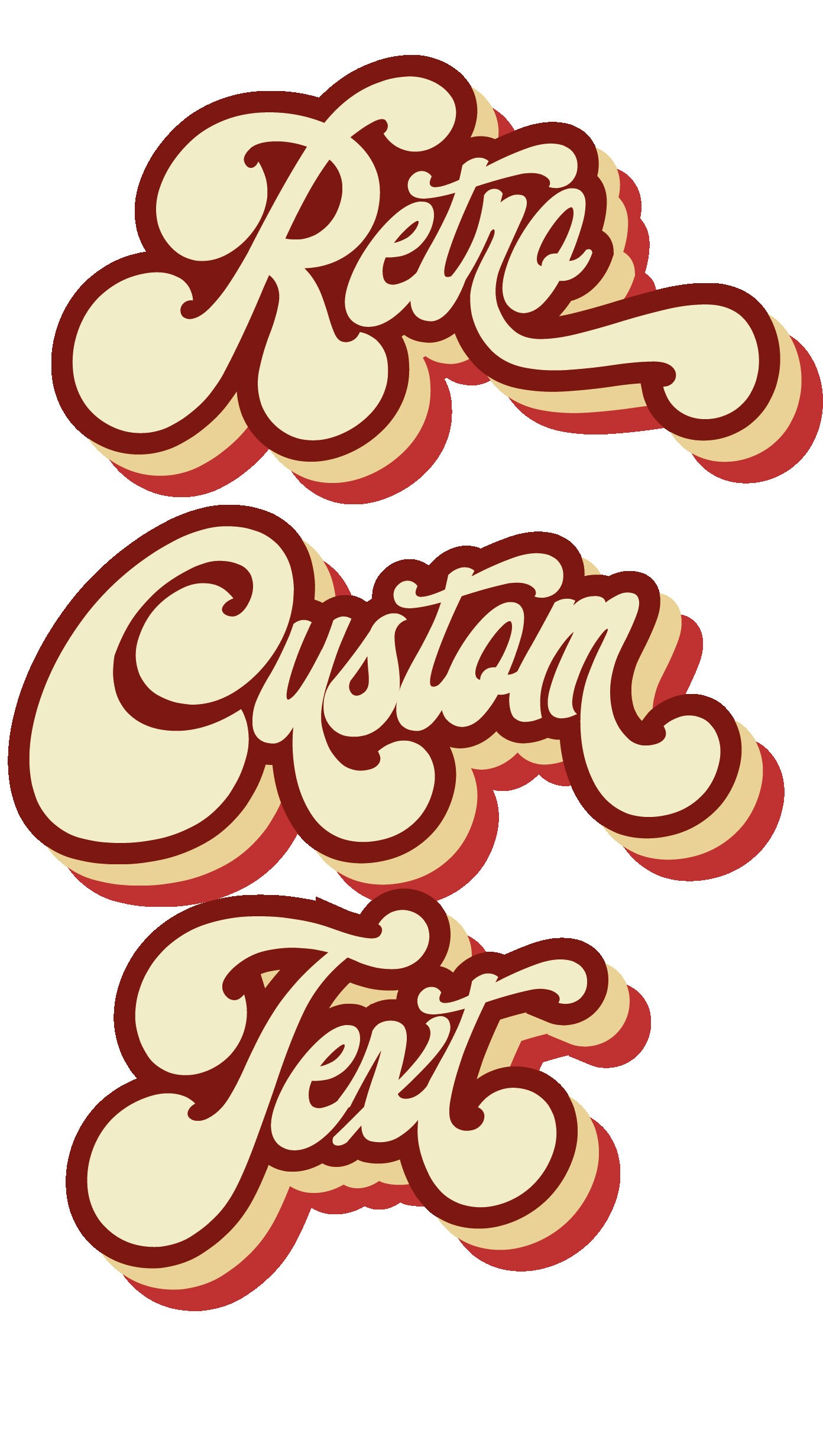 Custom Retro Design, Digital Download Png, Retro Custom Text PNG ...
