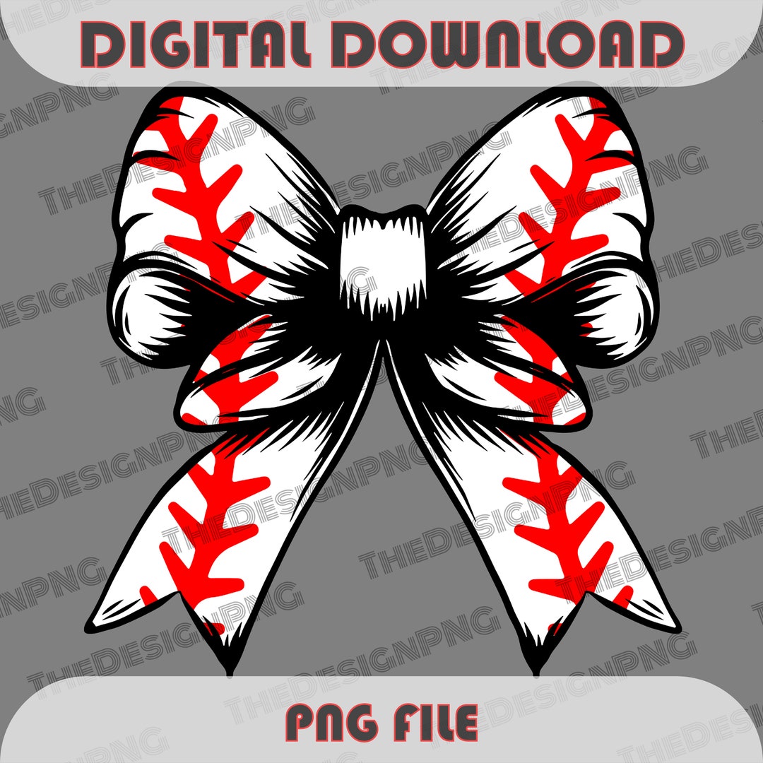 Baseball Coquette Bow PNG, Coquette Baseball Png, Softball Png, Social ...
