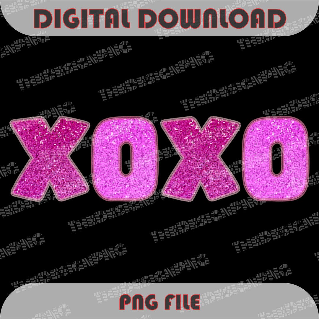 Valentine XOXO Png, Valentine's Day Png, Faux Embroidery XOXO, XOXO Png ...
