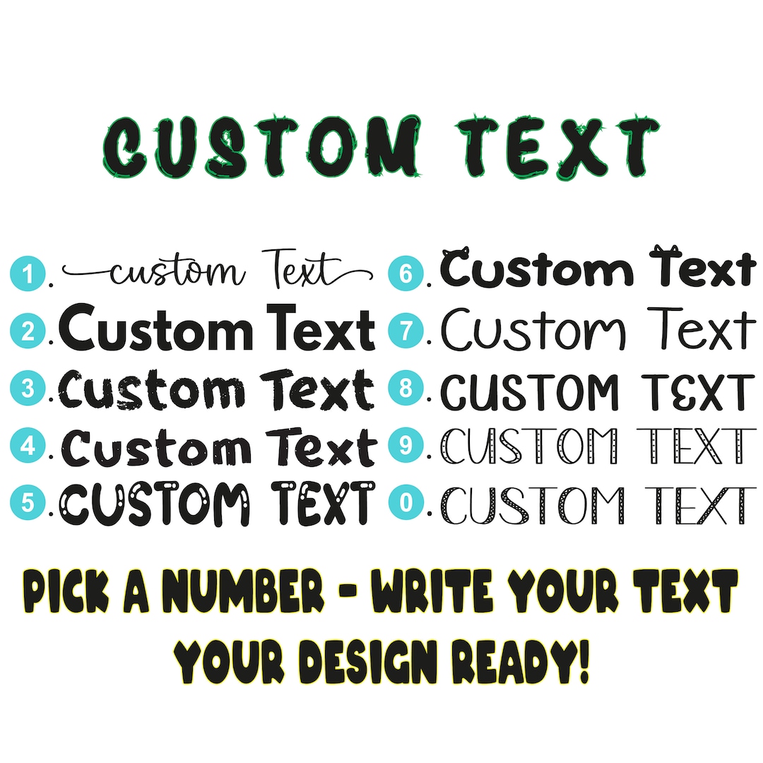 Custom Text PNG, Custom Design, Font PNG, Digital Download Png ...