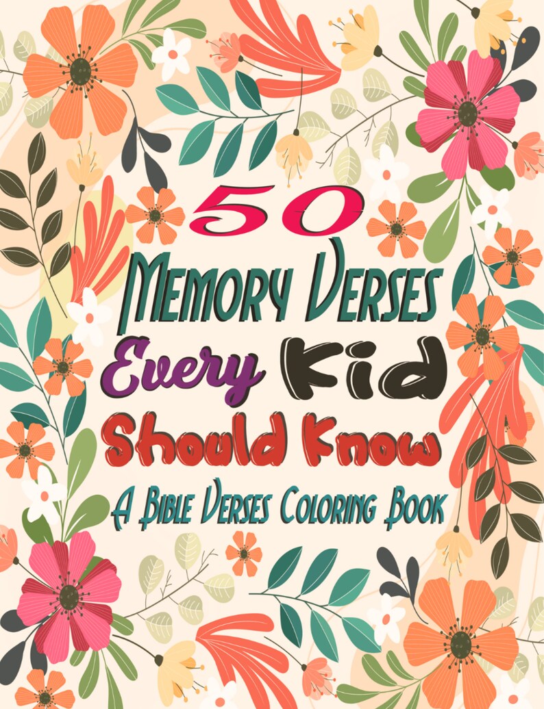 50 Memory Verses Every Kid Should Know : A Bible Verse Coloring Book - Etsy