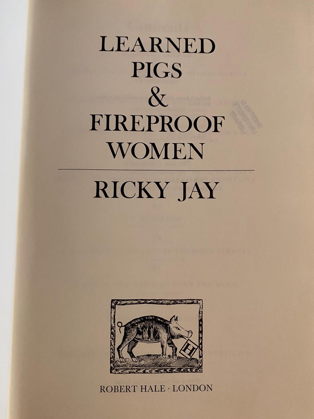 Learned Pigs & Fireproof Women by Ricky Jay - Etsy