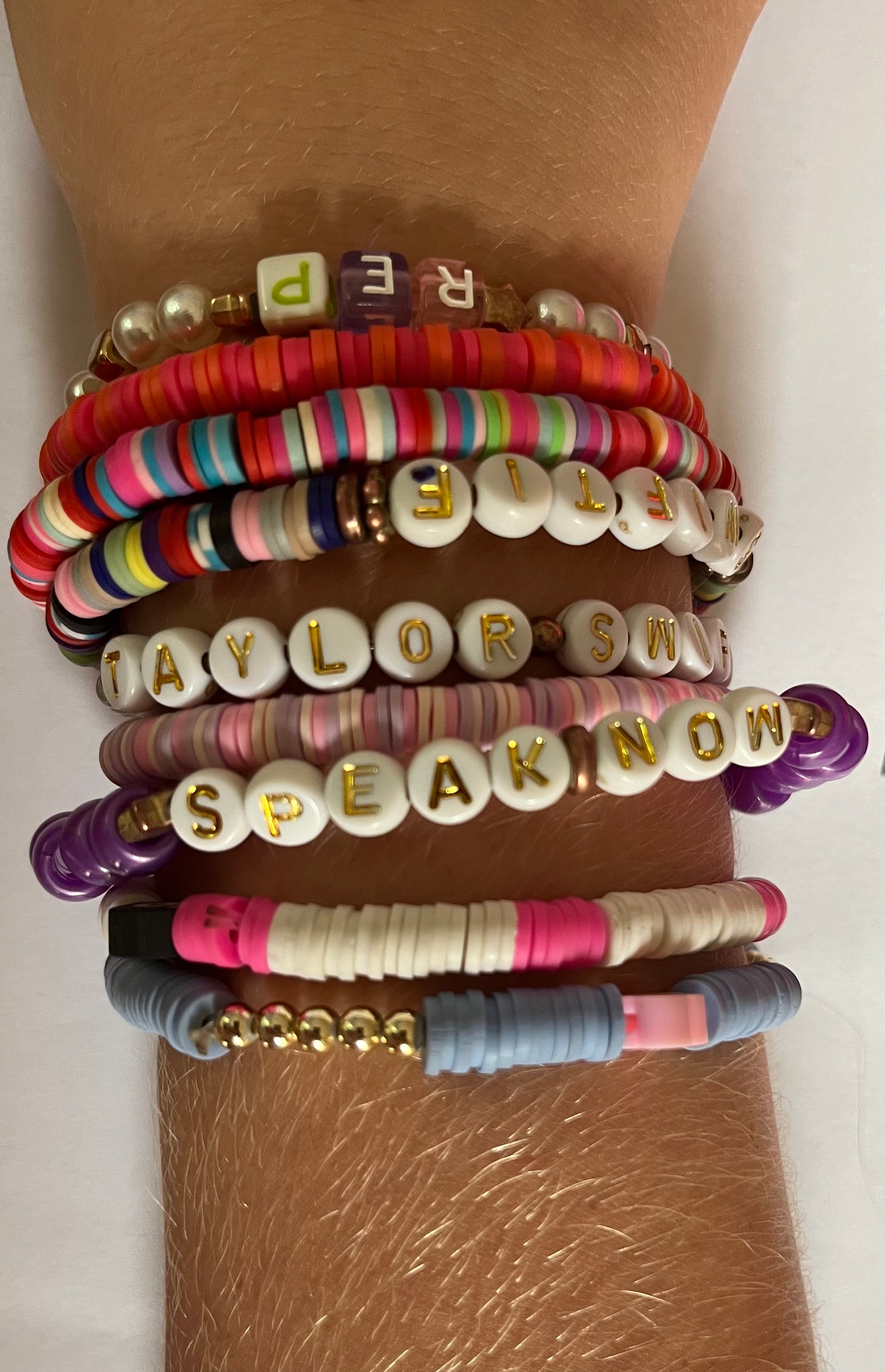 Taylor Swift Clay Bead Swiftie Bracelets 5 Pack - Etsy
