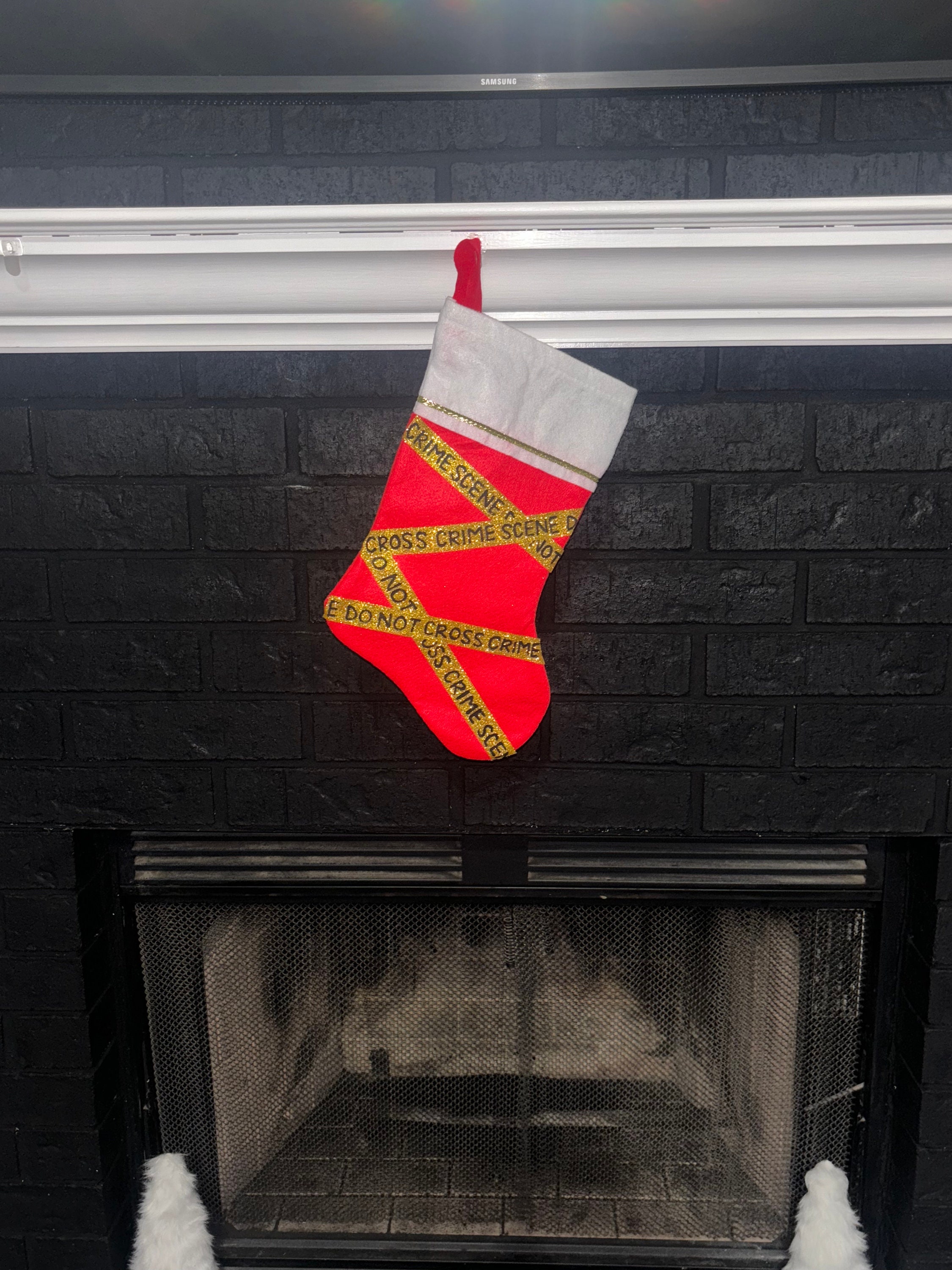 Crime Scene Tape Stocking- Crime Scene- Crime Scene Christmas- Crime ...