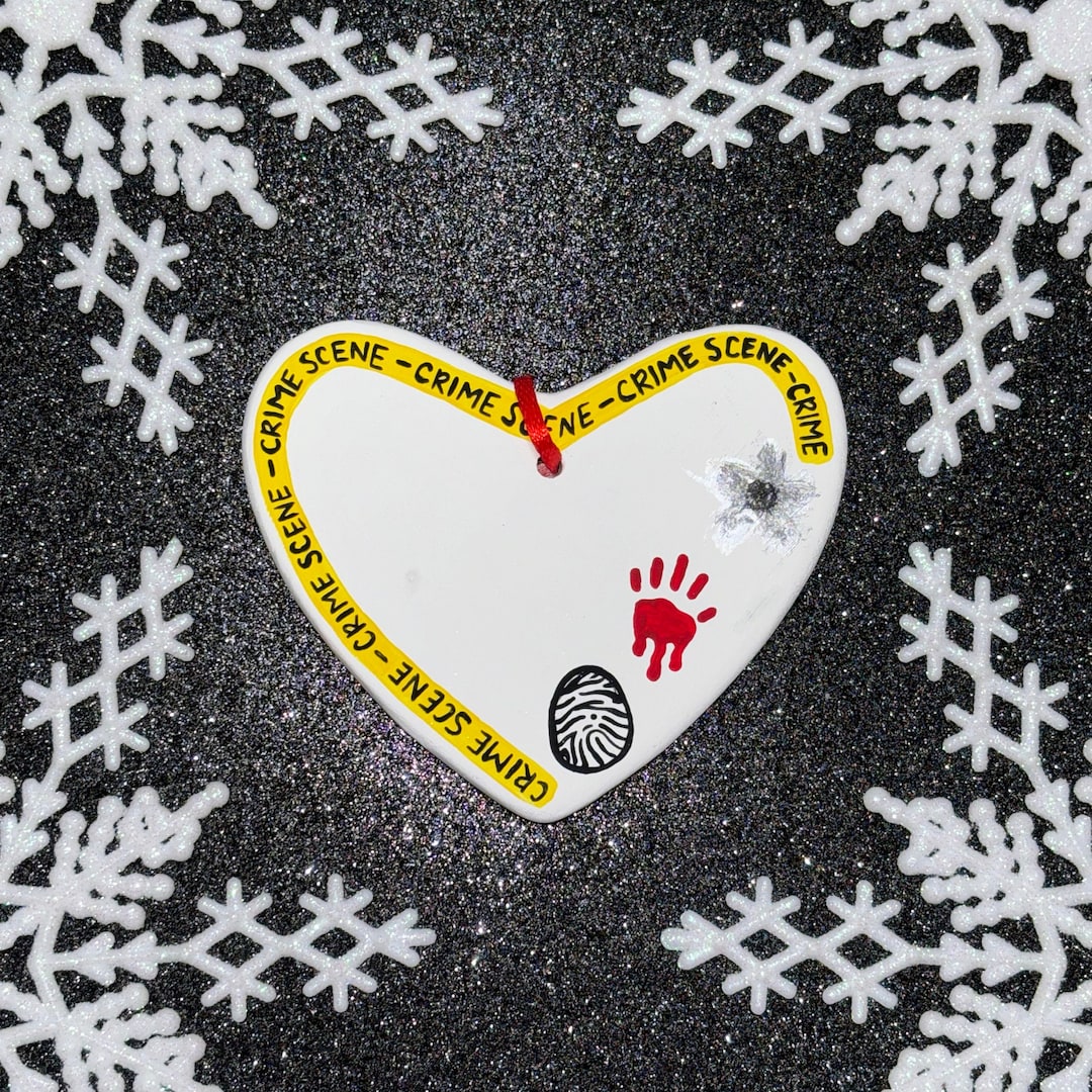 Crime Scene Elements Heart- Crime Scene- Crime Scene Ornament- Crime ...