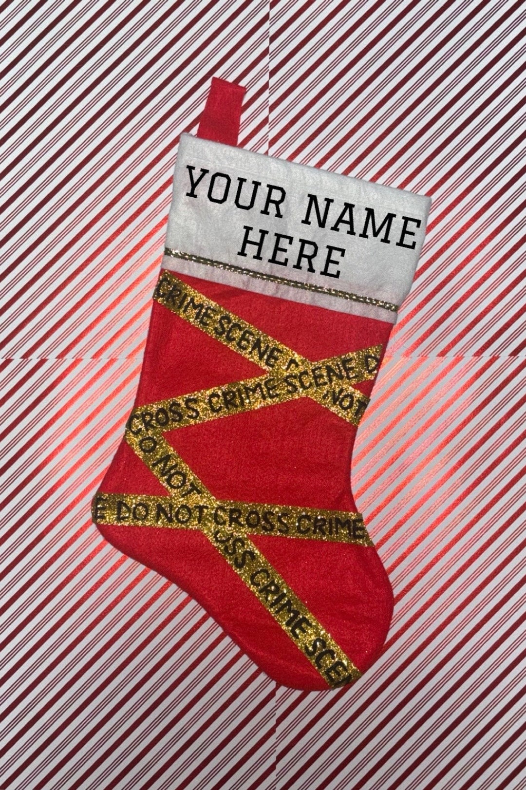 Crime Scene Tape Stocking- Crime Scene- Crime Scene Christmas- Crime ...