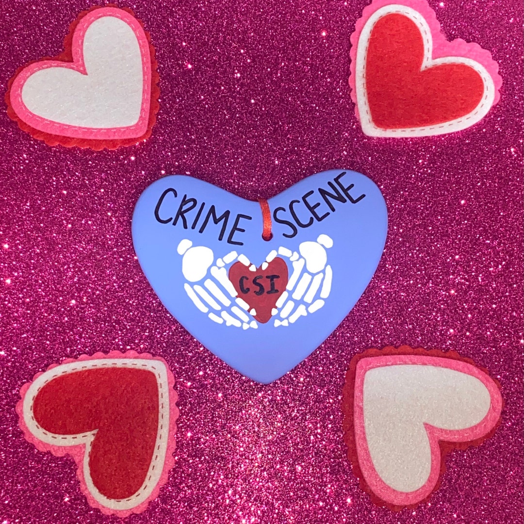 Crime Scene Valentine Ornament- Crime Scene- Crime Scene Ornament- Crime Scene Valentine- Crime ...