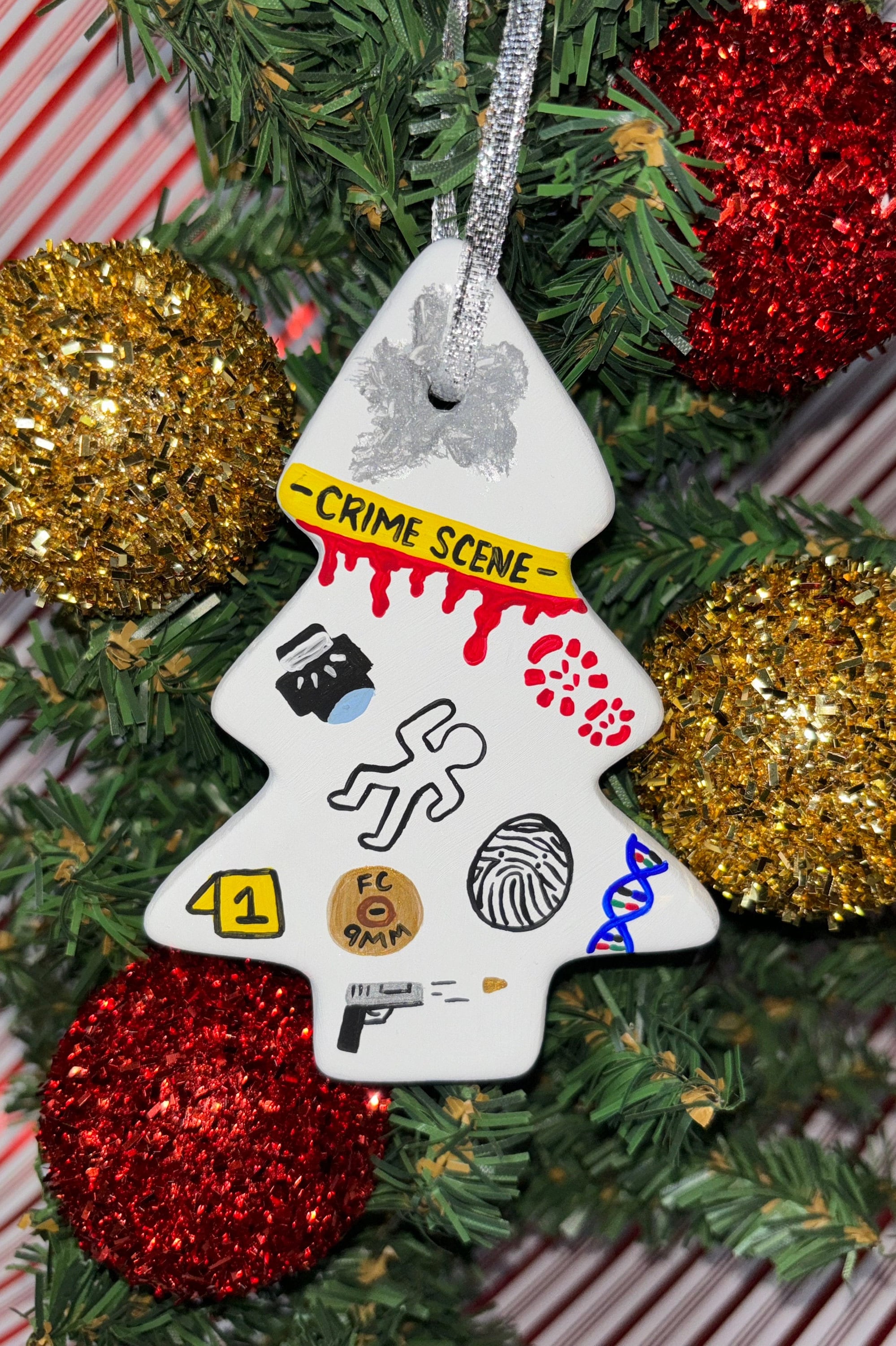 Crime Scene Elements Tree- Crime Scene- Crime Scene Ornament- Crime ...