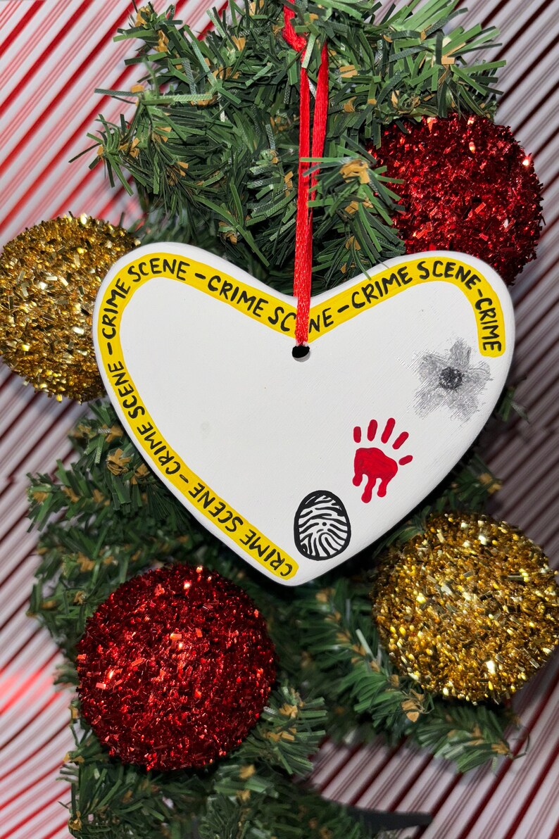 Crime Scene Elements Heart- Crime Scene- Crime Scene Ornament- Crime Scene Christmas- Crime ...