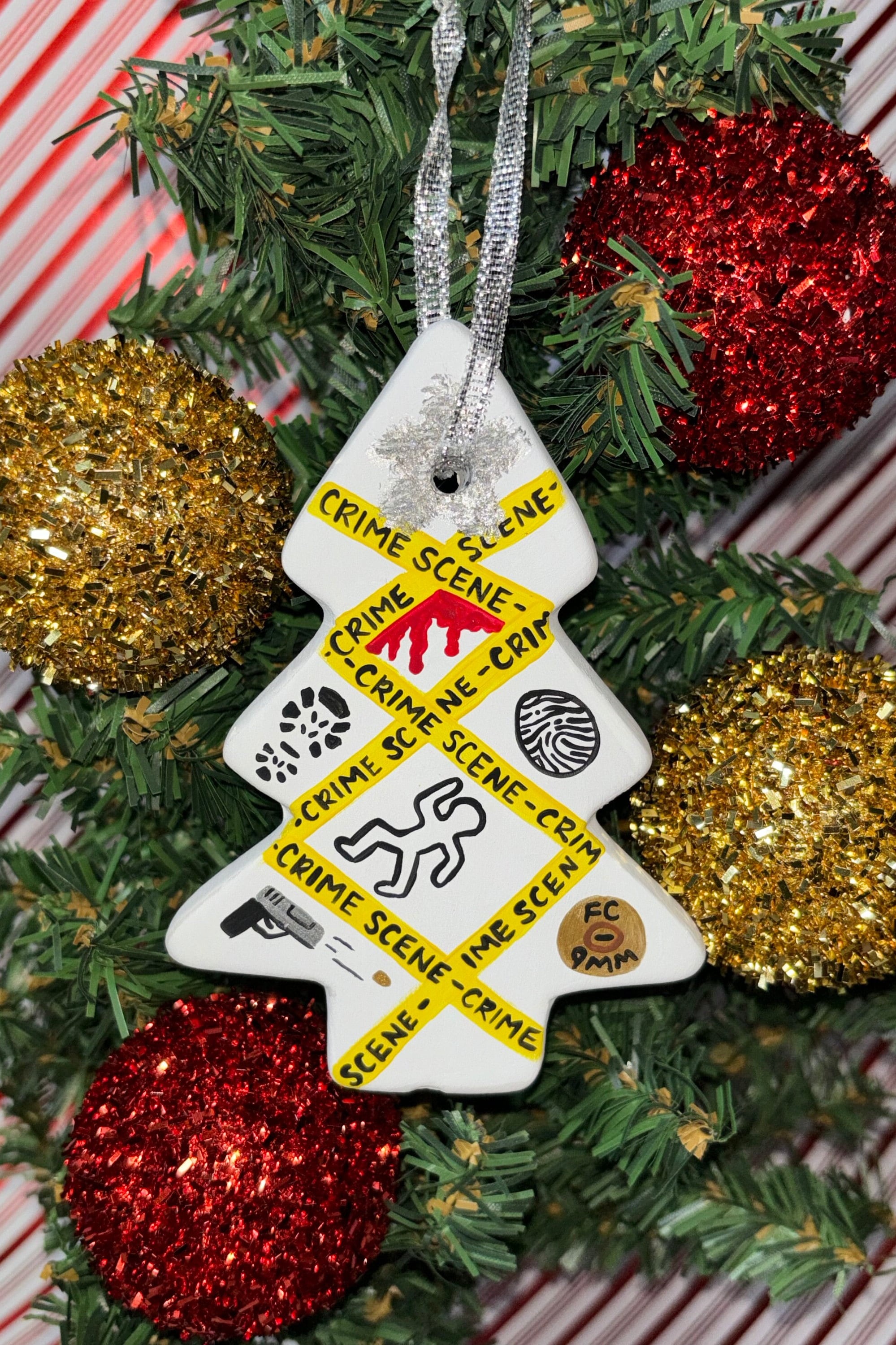 Crime Scene Tape/evidence Tree- Crime Scene- Crime Scene Ornament ...