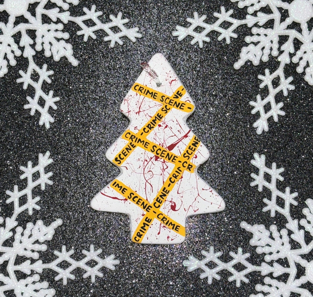 White Evidence Tape Tree- Crime Scene- Crime Scene Ornament- Crime ...