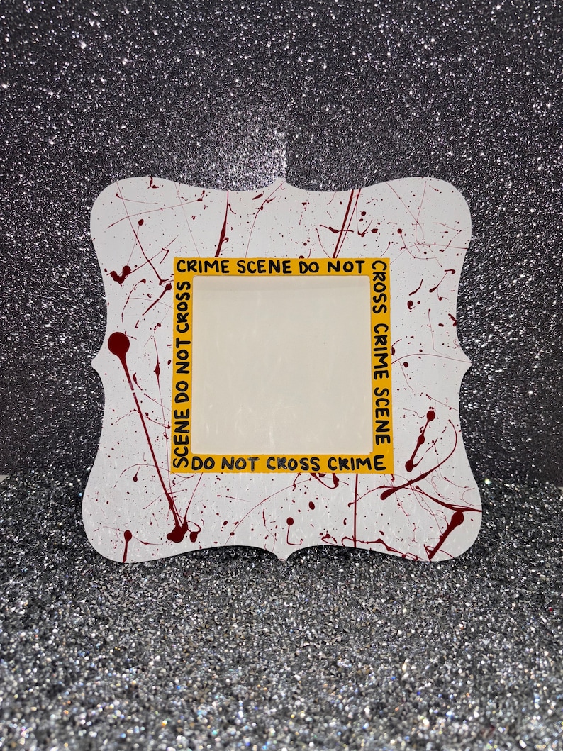 Curve Blood Spatter/crime Scene Tape Frame- Crime Scene- Crime Scene ...