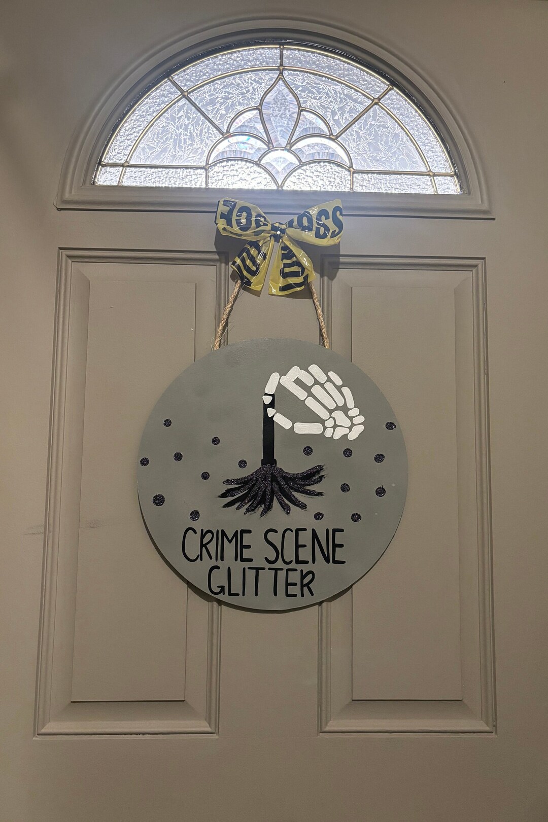 Crime Scene Glitter Door Hanger- Crime Scene- Crime Scene Door Hanger ...