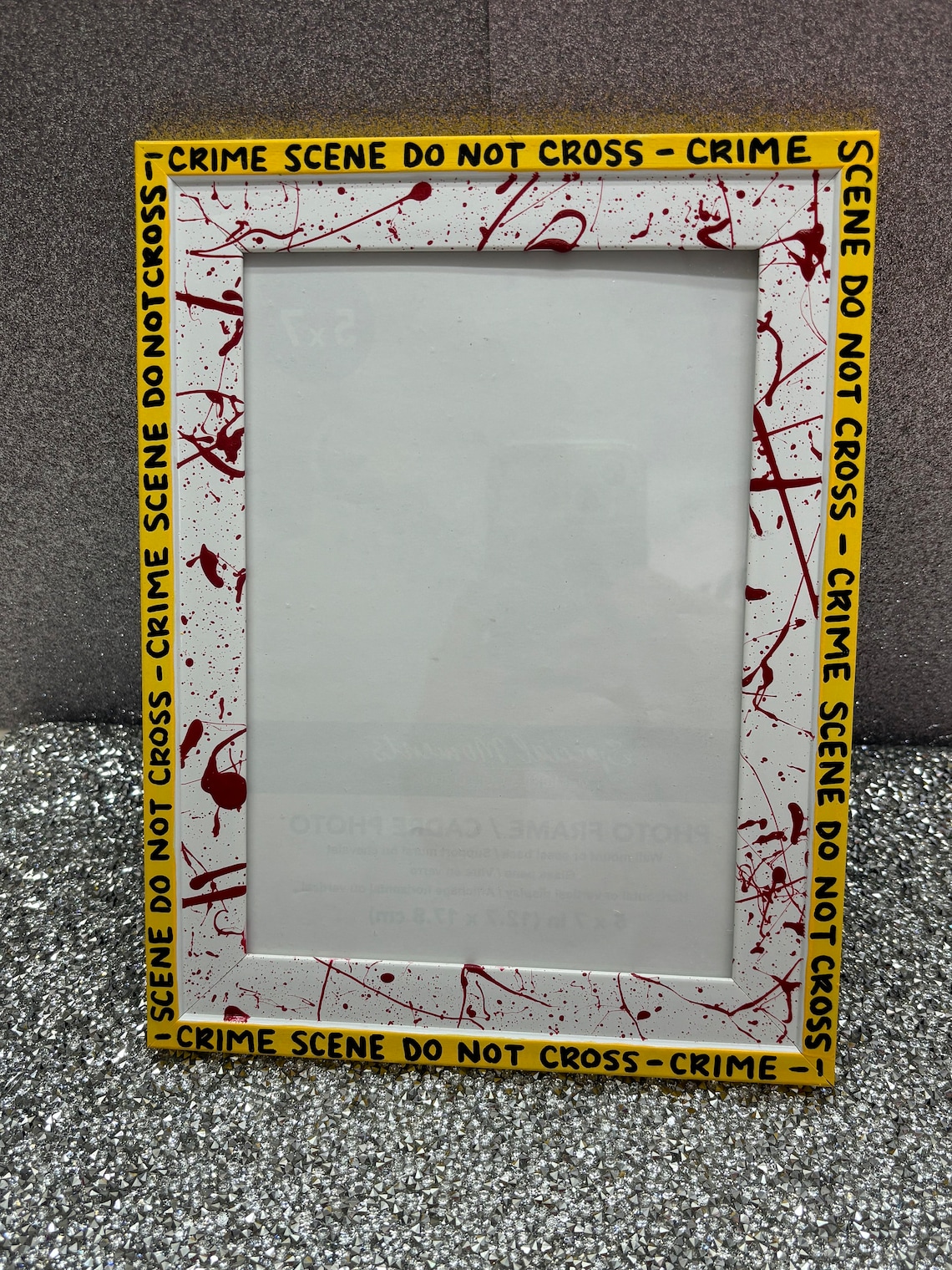 Crime Scene Tape/ Blood Spatter 5x7 Picture Frame- Crime Scene- Crime ...