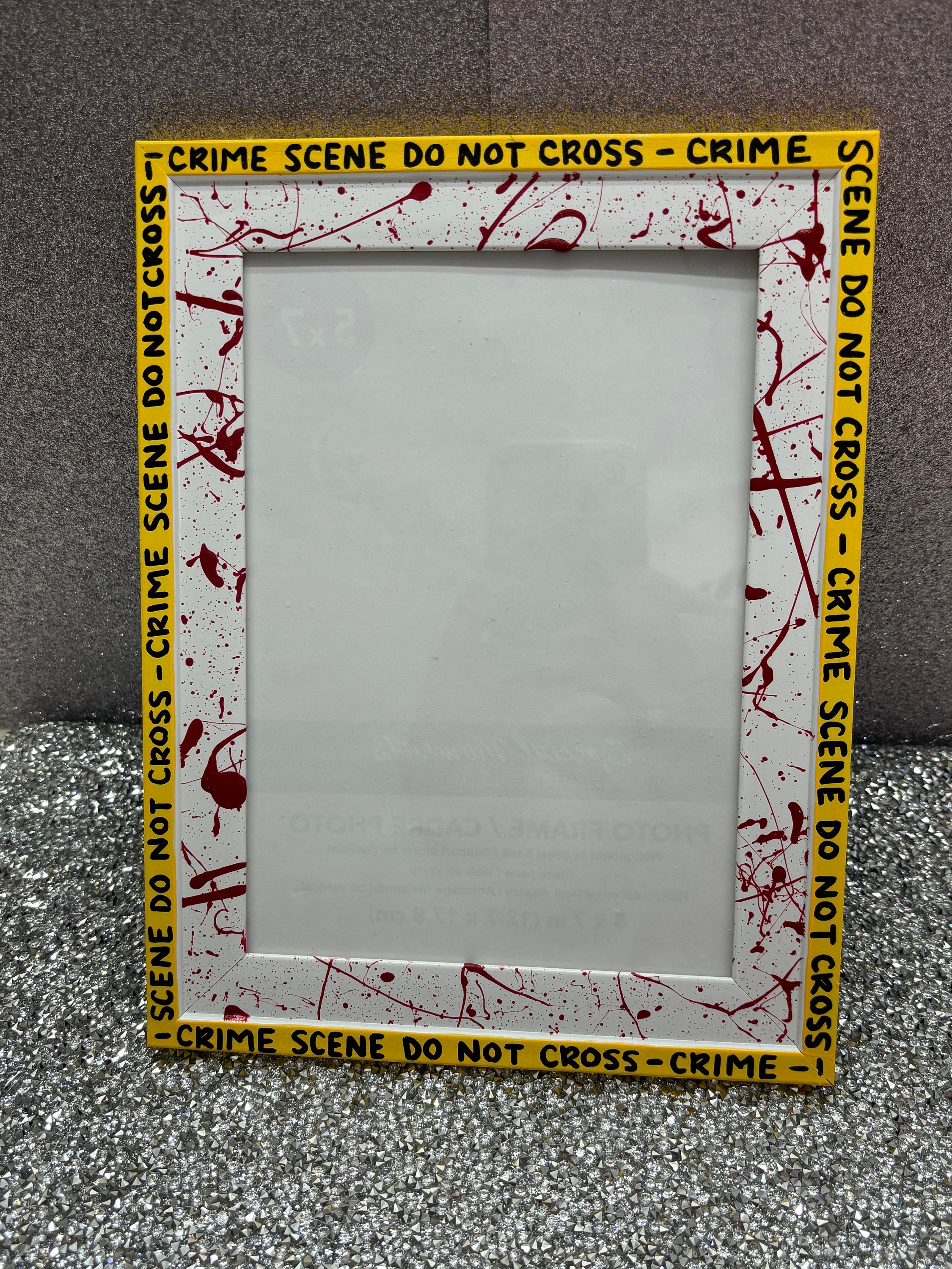 Crime Scene Tape/ Blood Spatter 5x7 Picture Frame- Crime Scene- Crime ...