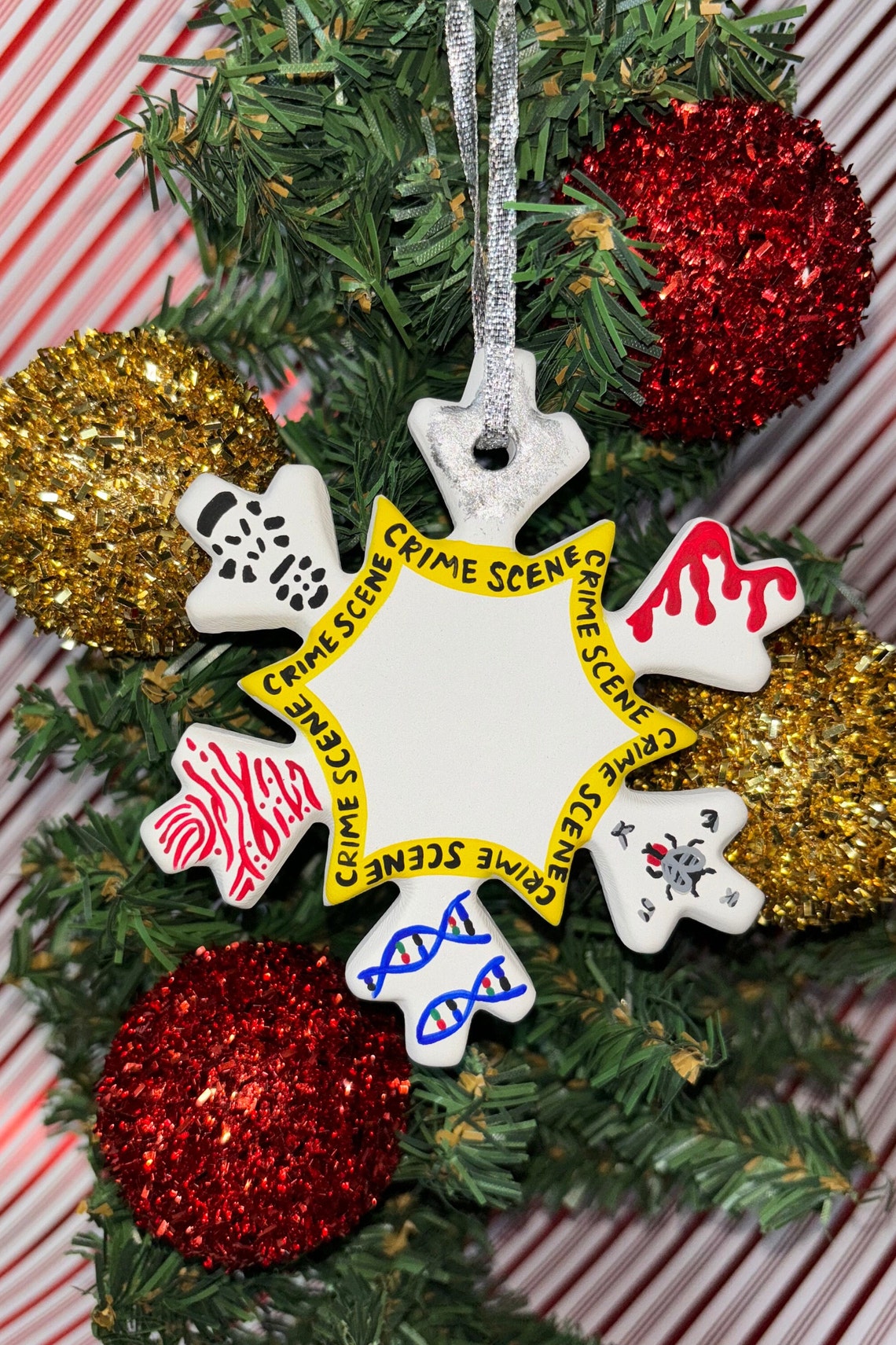 Crime Scene Elements Snowflake- Crime Scene- Crime Scene Ornament ...