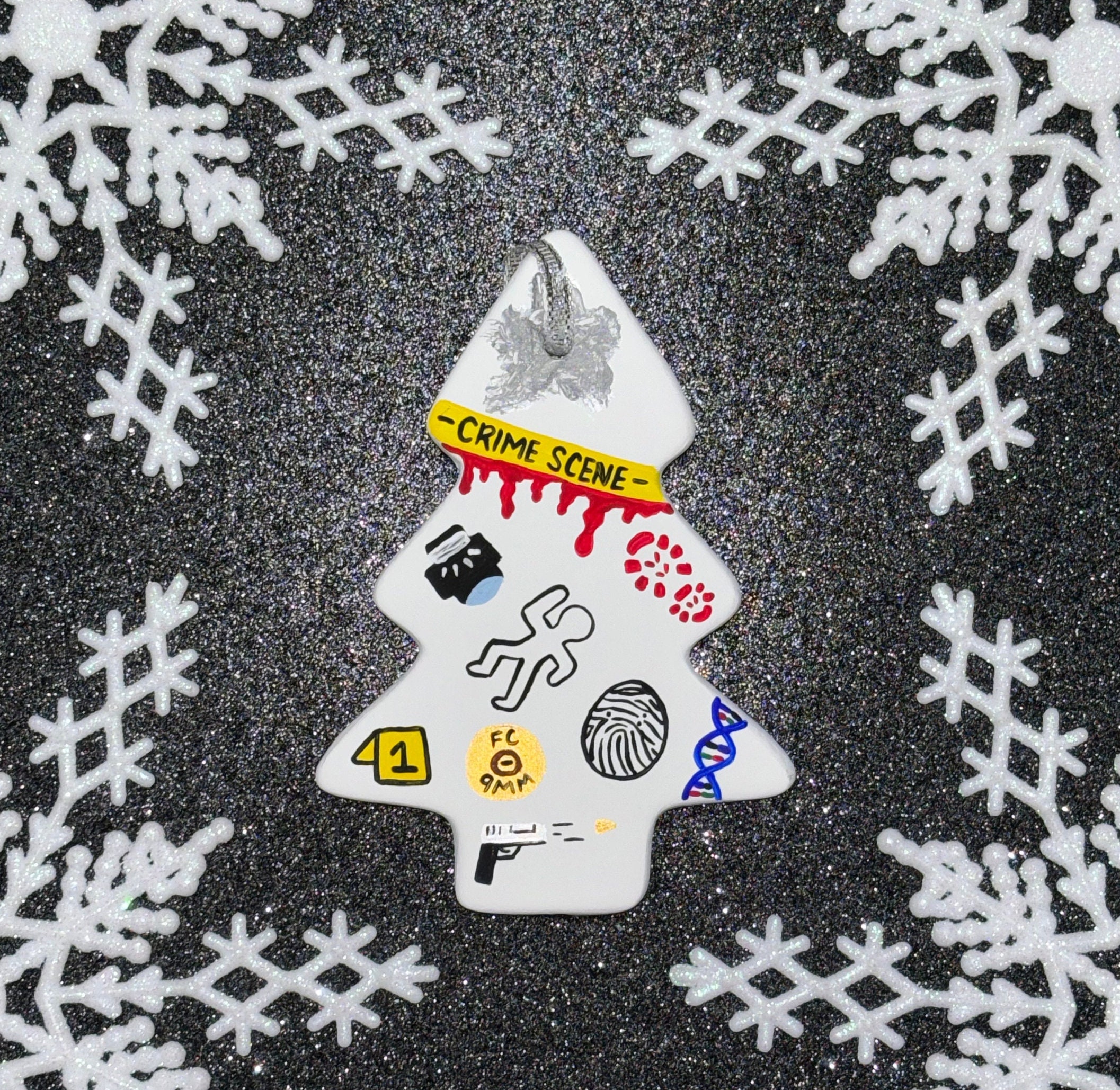 Crime Scene Elements Tree- Crime Scene- Crime Scene Ornament- Crime ...